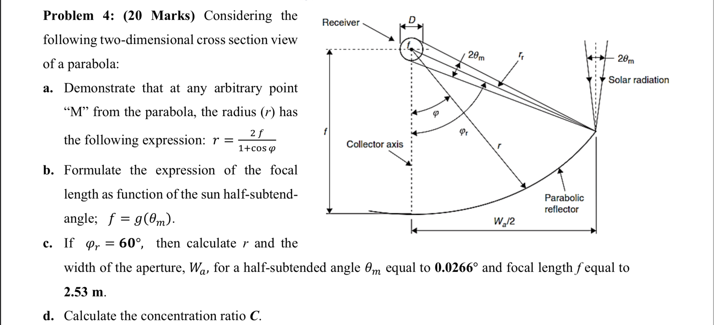 Solved Problem 4: (20 ﻿Marks) ﻿Considering the following | Chegg.com