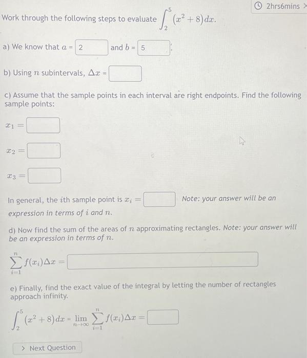 Solved Work through the following steps to evaluate | Chegg.com