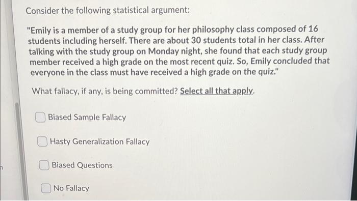 Solved Consider the following statistical argument: "Charlie | Chegg.com