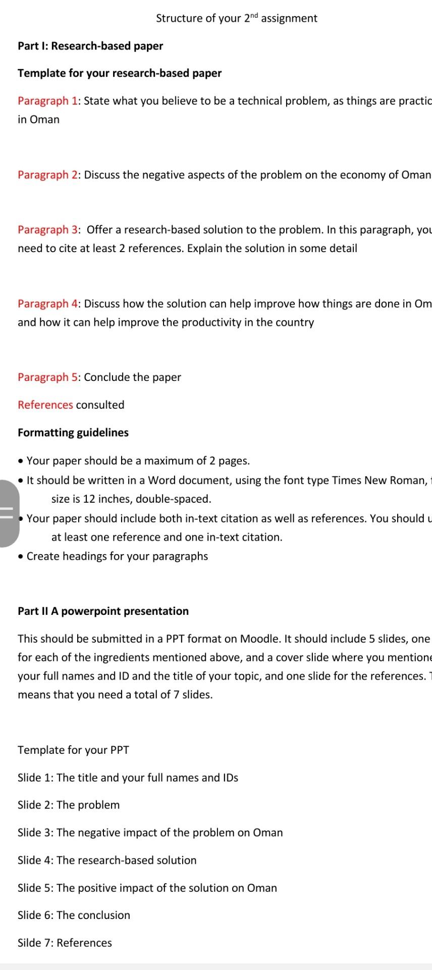 Solved Structure of your 2nd assignment Part I: | Chegg.com