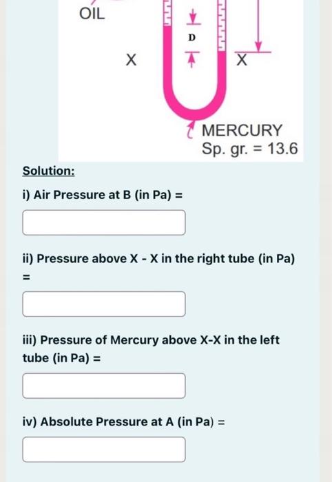 Solved A differential manometer is connected at the two | Chegg.com