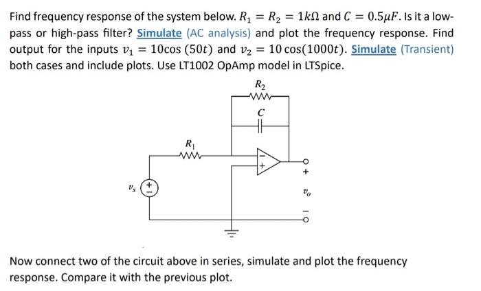 Solved Find frequency response of the system below. | Chegg.com