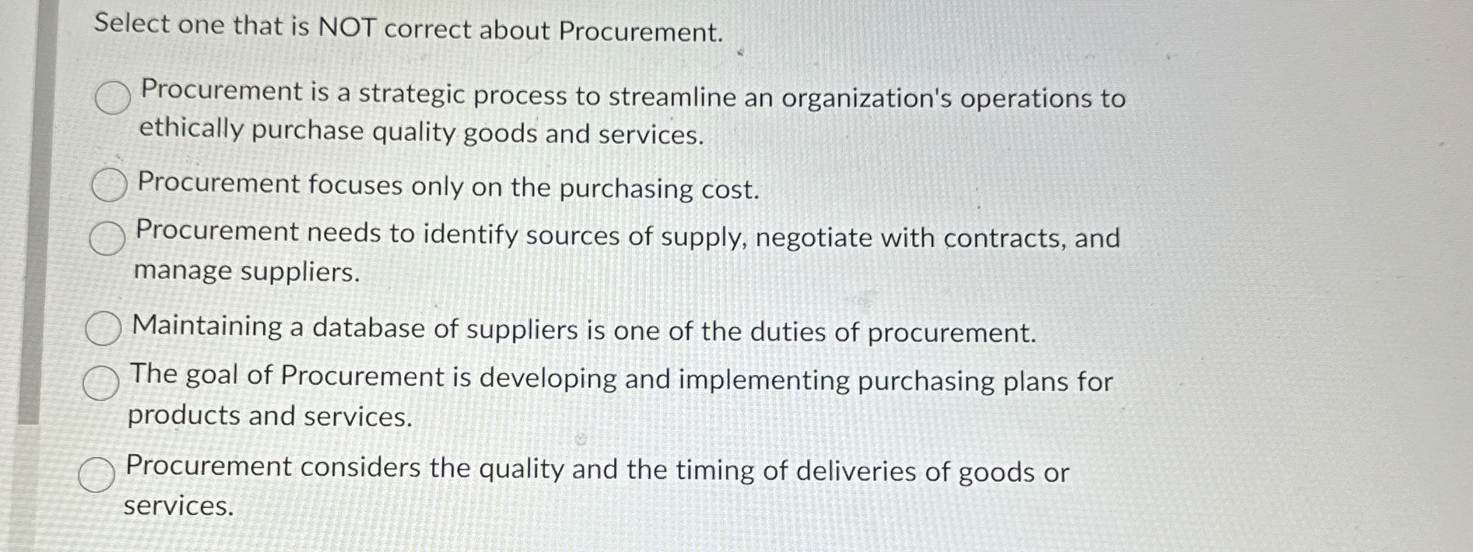 Solved Select one that is NOT correct about | Chegg.com