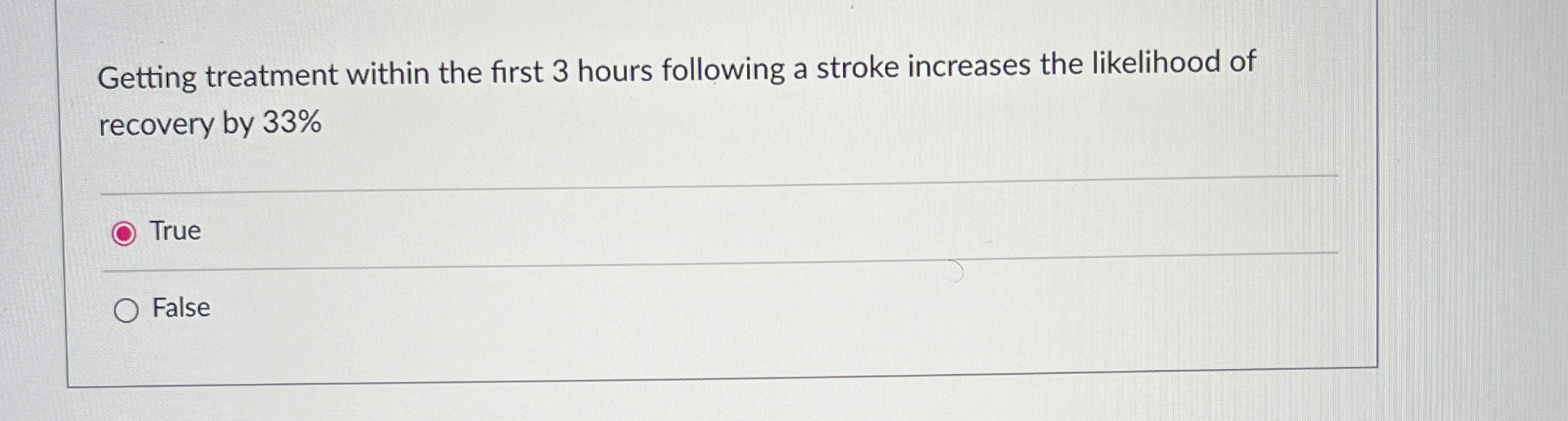 Solved Getting treatment within the first 3 ﻿hours following | Chegg.com