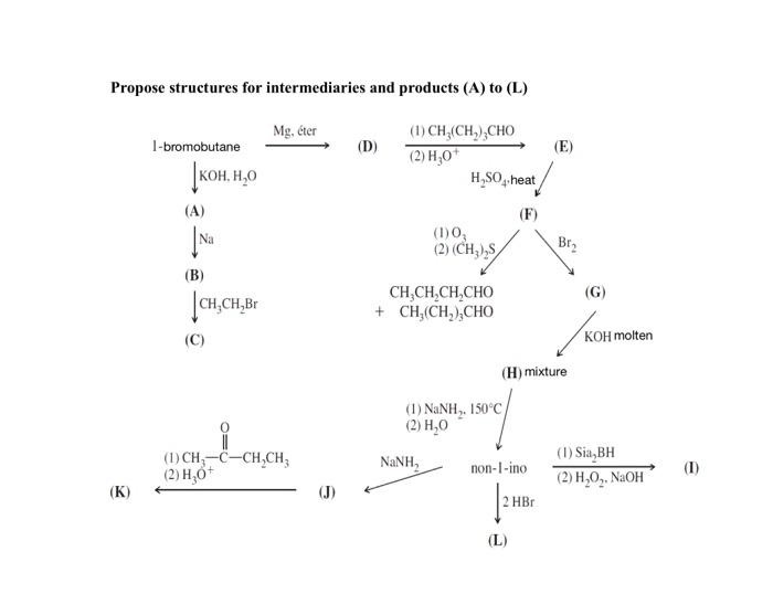 Propose structures for intermediaries and products | Chegg.com