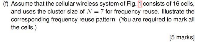 Solved (f) Assume that the cellular wireless system of Fig. | Chegg.com