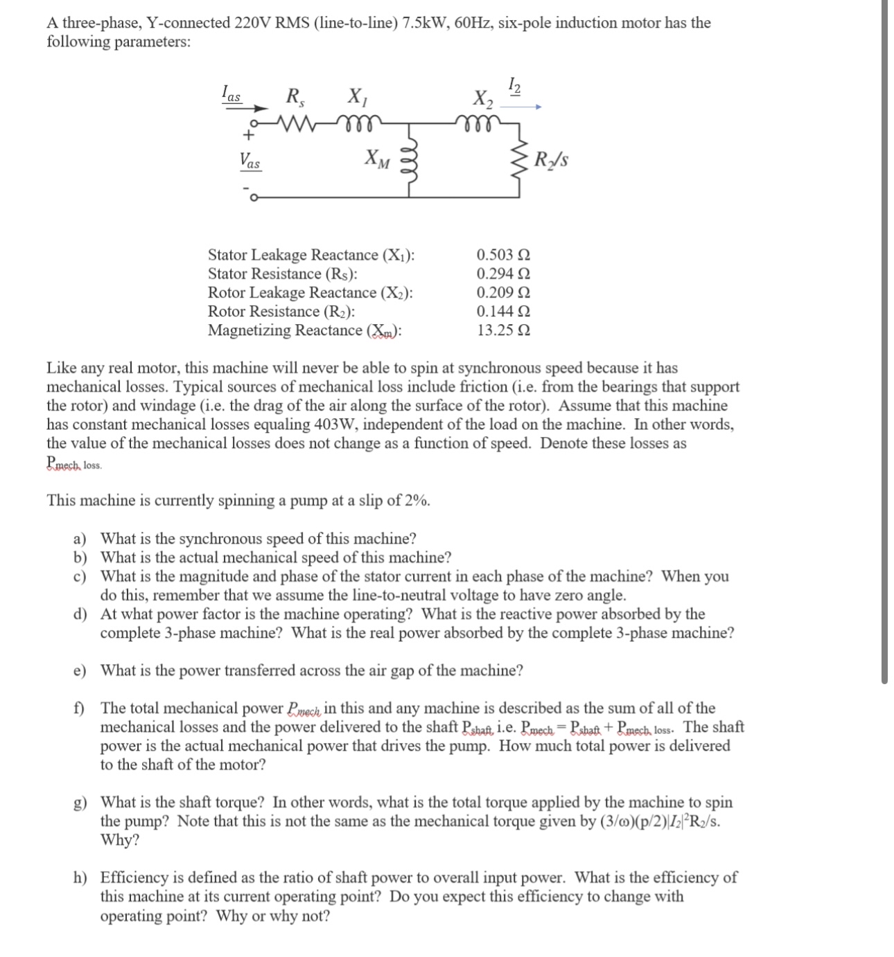 Solved A three-phase, Y-connected 220V RMS | Chegg.com