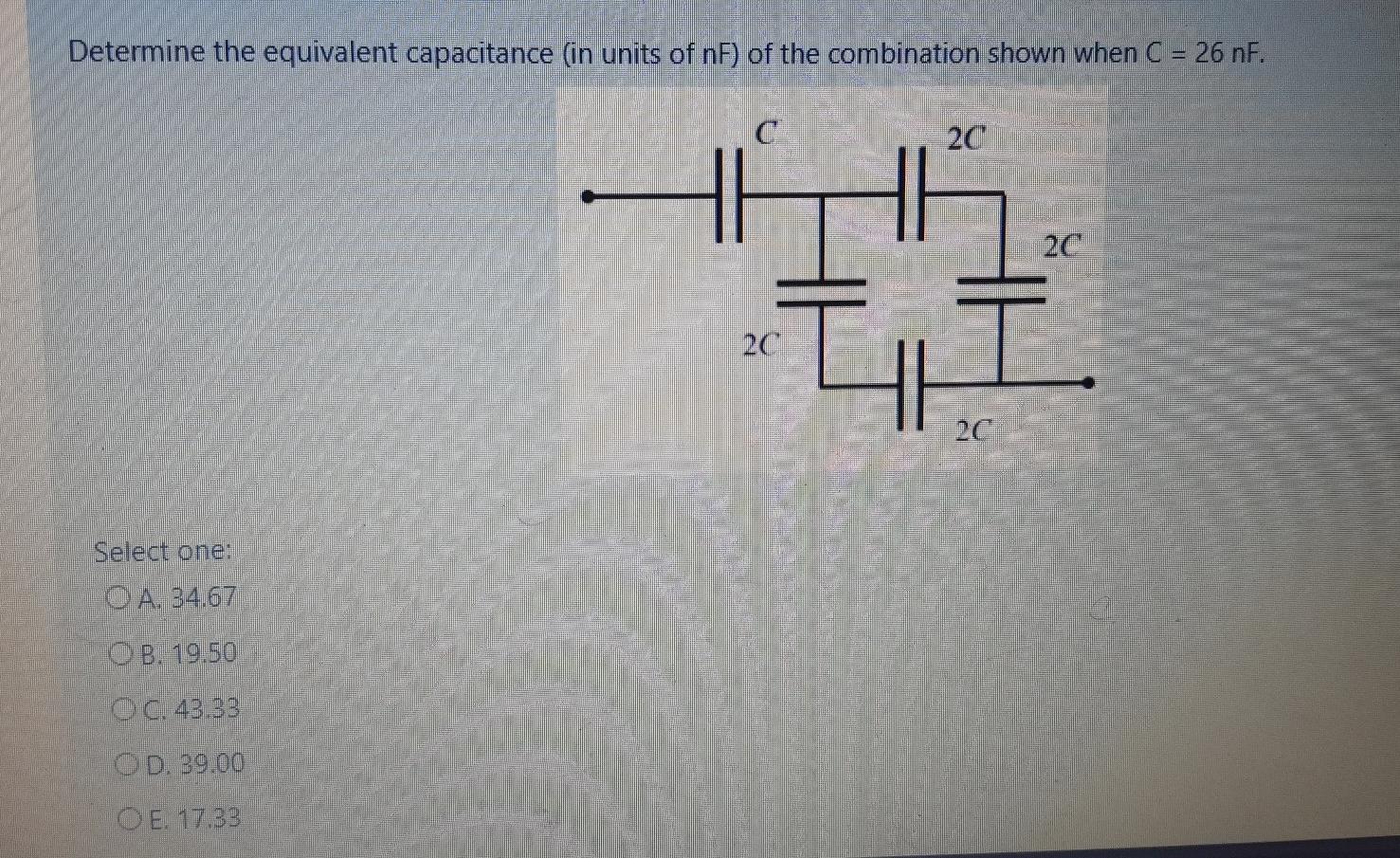 Solved Determine the equivalent capacitance (in units of nF) | Chegg.com