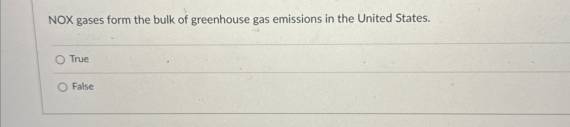 Solved NOX gases form the bulk of greenhouse gas emissions | Chegg.com