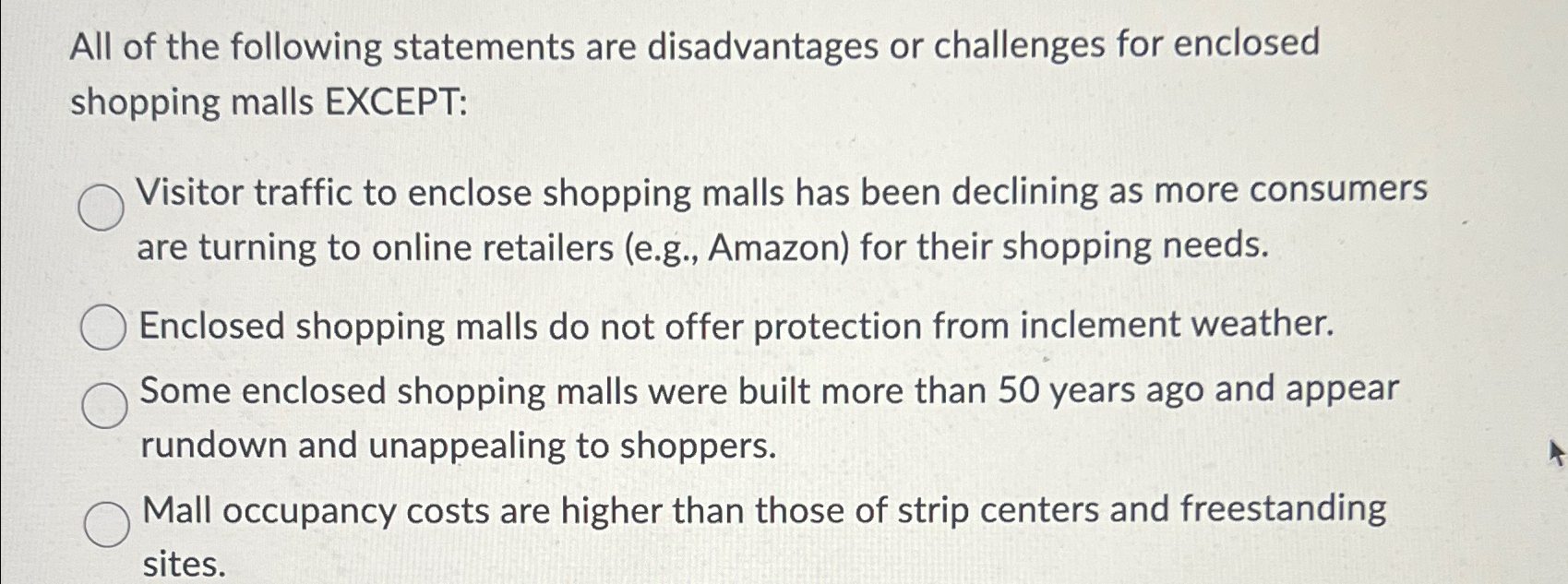 Solved All of the following statements are disadvantages or | Chegg.com