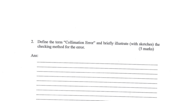 Solved 2. Define the term "Collimation Error" and briefly | Chegg.com
