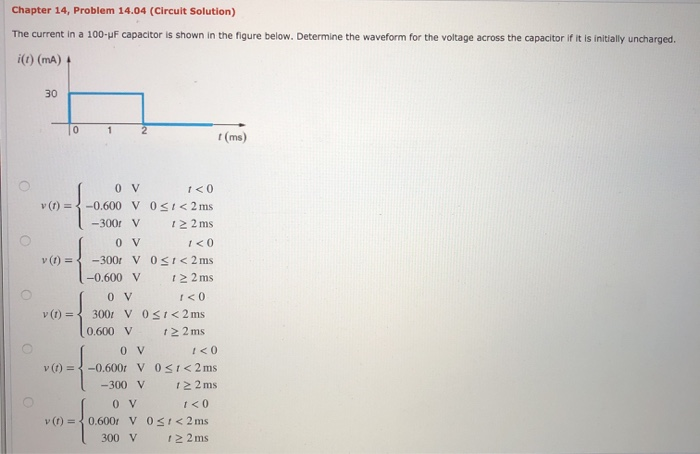 Solved Chapter 14, Problem 14.04 (Circuit Solution) The | Chegg.com