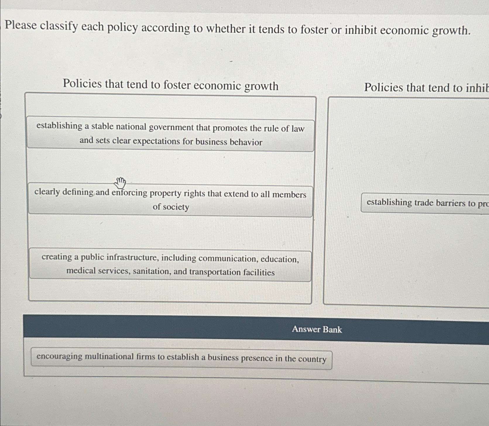 Solved Please classify each policy according to whether it | Chegg.com