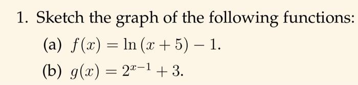 Solved 1. Sketch the graph of the following functions: (a) | Chegg.com