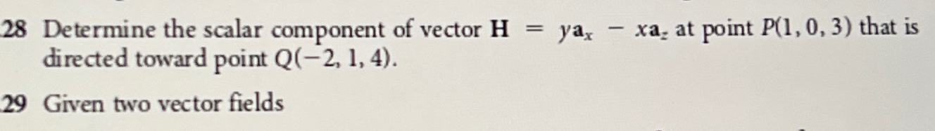 Solved 28 ﻿Determine the scalar component of vector | Chegg.com