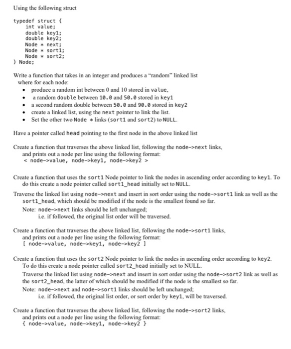 Solved Using the following struct typedef struct { int | Chegg.com
