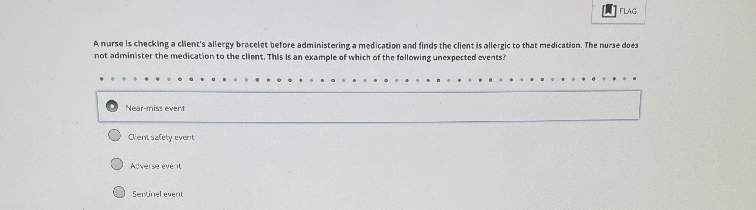 Solved A nurse is checking a client's allergy bracelet | Chegg.com