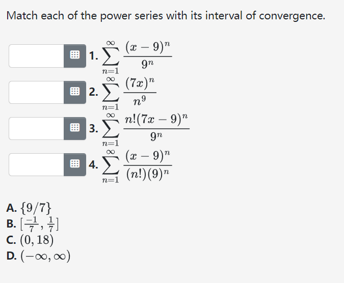 Solved A. {97}B. -17,17C. (0,18)D. (-∞,∞) | Chegg.com