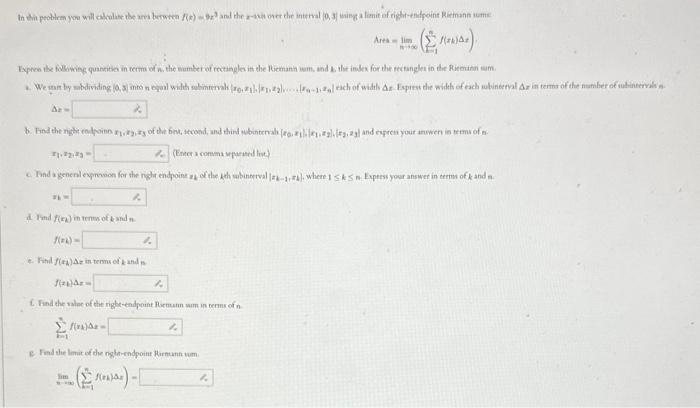 Ares =limn→∞(∑t=1nf(x)Δt) 1. Tind f(x) in wnen of k | Chegg.com