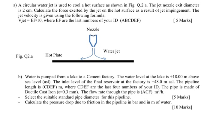 Solved a) A circular water jet is used to cool a hot surface | Chegg.com