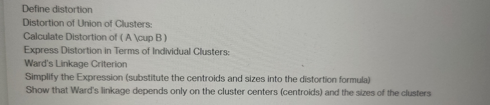 Solved Define distortionDistortion of Union of | Chegg.com