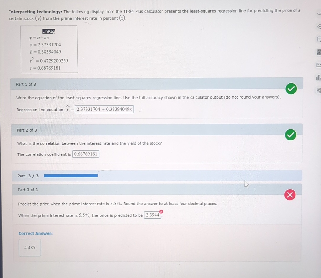 Solved Interpreting technology: The following display from | Chegg.com