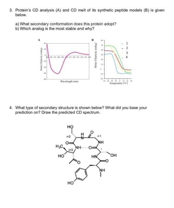 Solved 3. Protein's CD analysis (A) and CD melt of its | Chegg.com