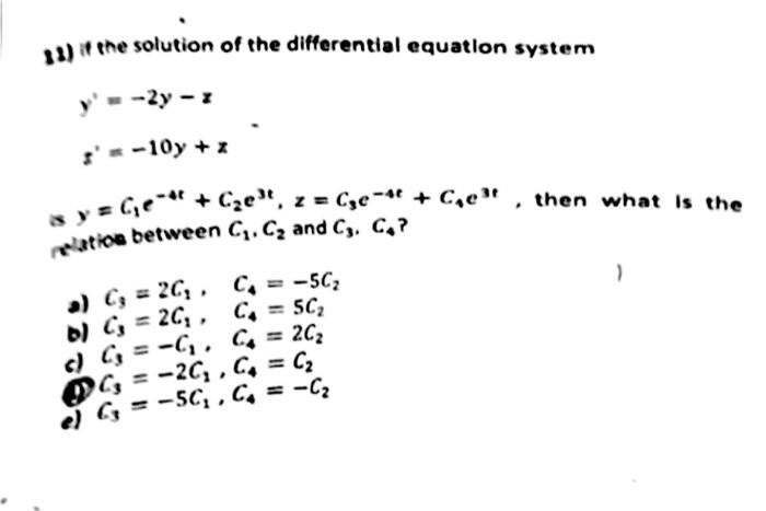 Solved 12) it the solution of the differential equation | Chegg.com