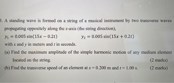 Solved 3. A standing wave is formed on a string of a musical | Chegg.com