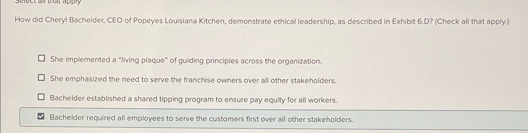 Solved How did Cheryl Bachelder, CEO of Popeyes Louisiana | Chegg.com