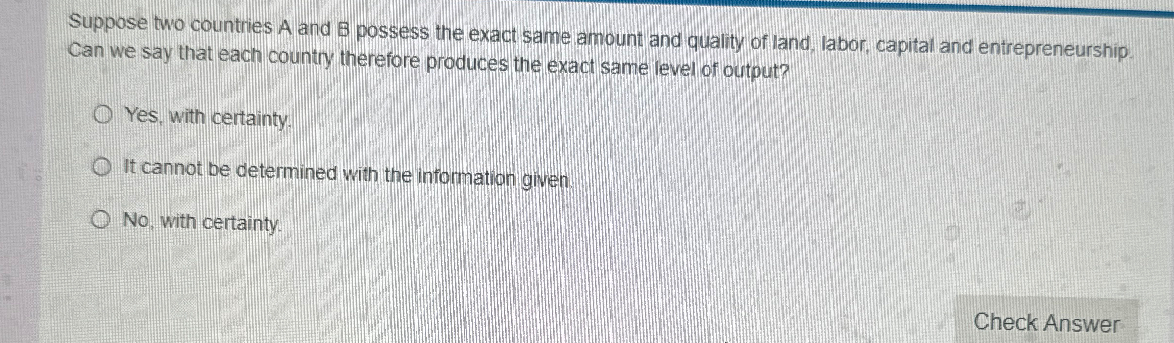 Suppose two countries A and B ﻿possess the exact same | Chegg.com