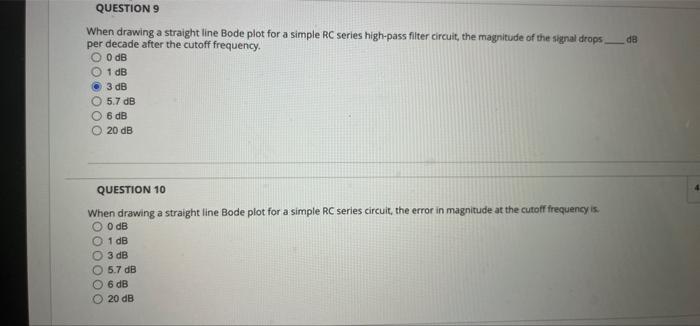 Solved When drawing a straight line Bode plot for a simple | Chegg.com