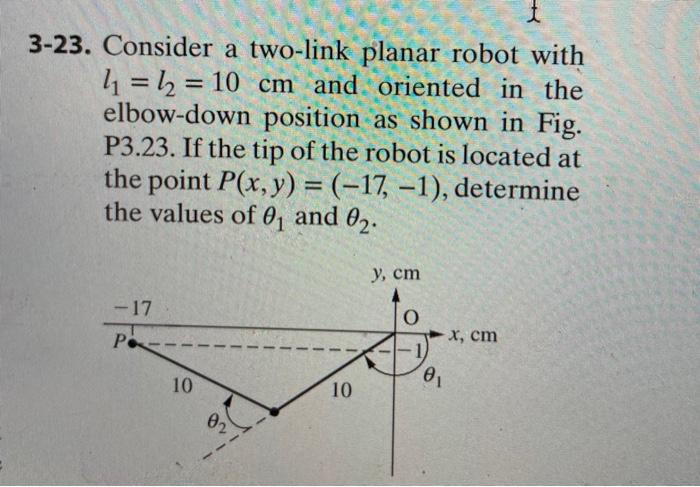 Solved -21. Consider the two-link planar robot with | Chegg.com