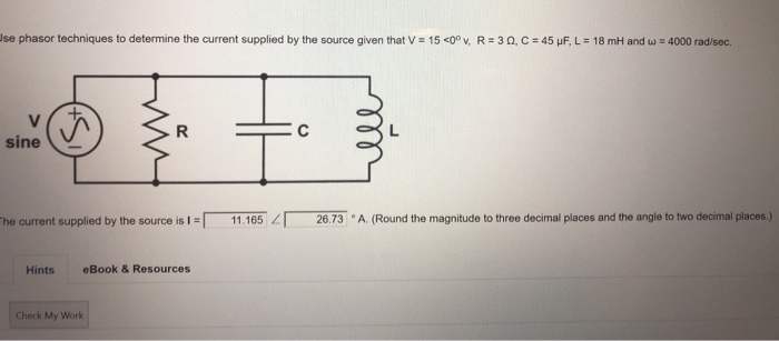 Solved Use phasor techniques to determine the current | Chegg.com