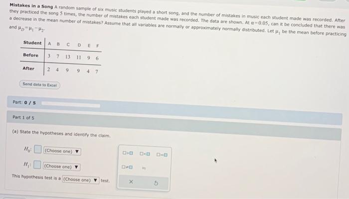 Solved Mistakes in a Song A random sample of six music | Chegg.com