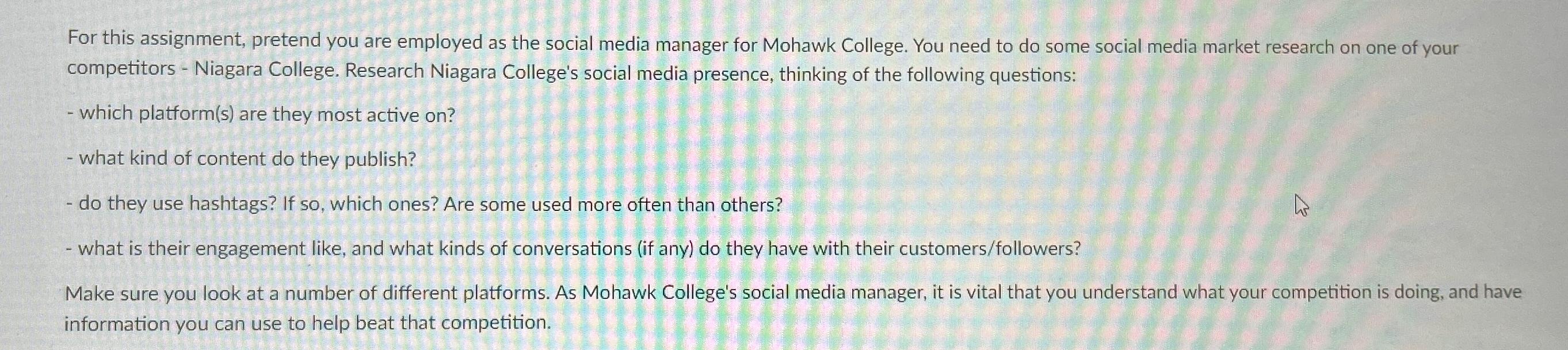 Solved For this assignment, pretend you are employed as the | Chegg.com