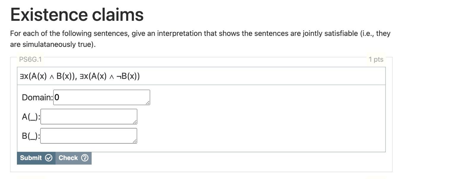 Existence claims For each of the following sentences, | Chegg.com