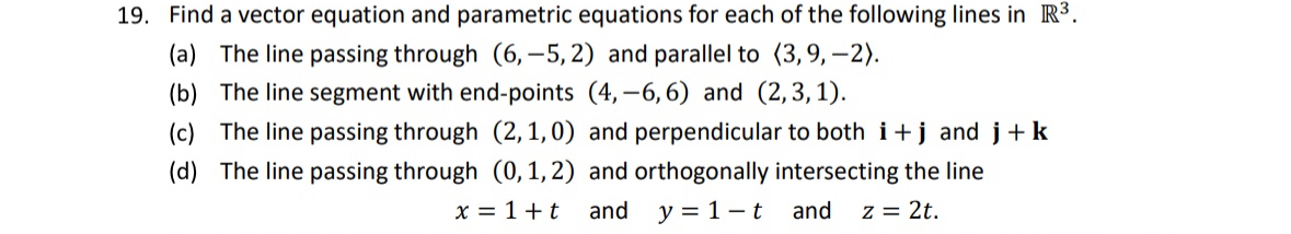 Solved Find a vector equation and parametric equations for | Chegg.com