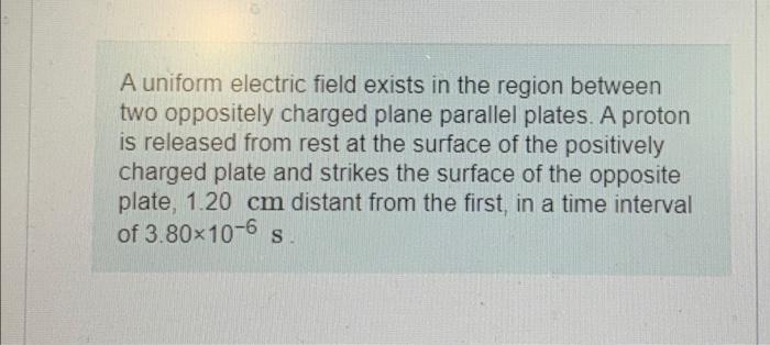 A uniform electric field exists in the region between | Chegg.com