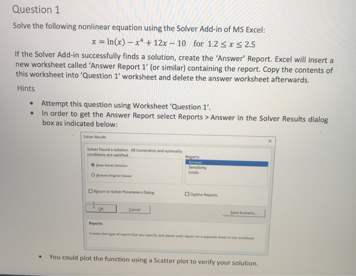 Solved Question 1 Solve the following nonlinear equation | Chegg.com