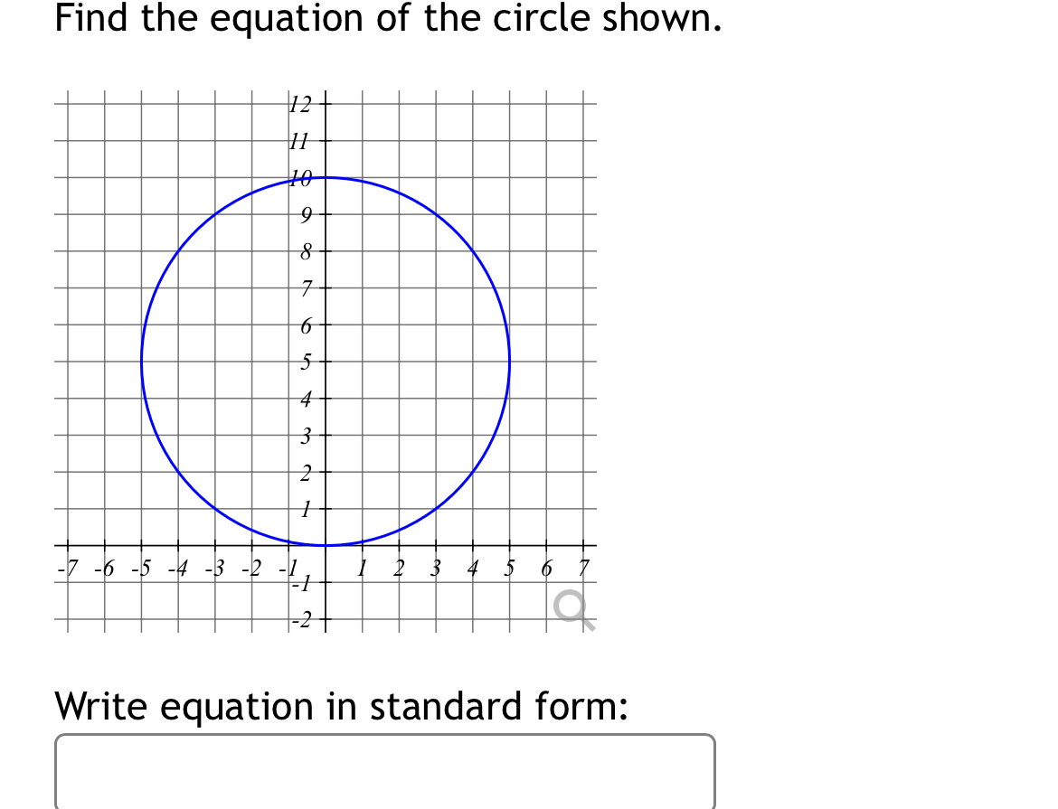Solved Find the equation of the circle shown.Write equation | Chegg.com Solved Find the equation of the circle shown.Write equation | Chegg.com