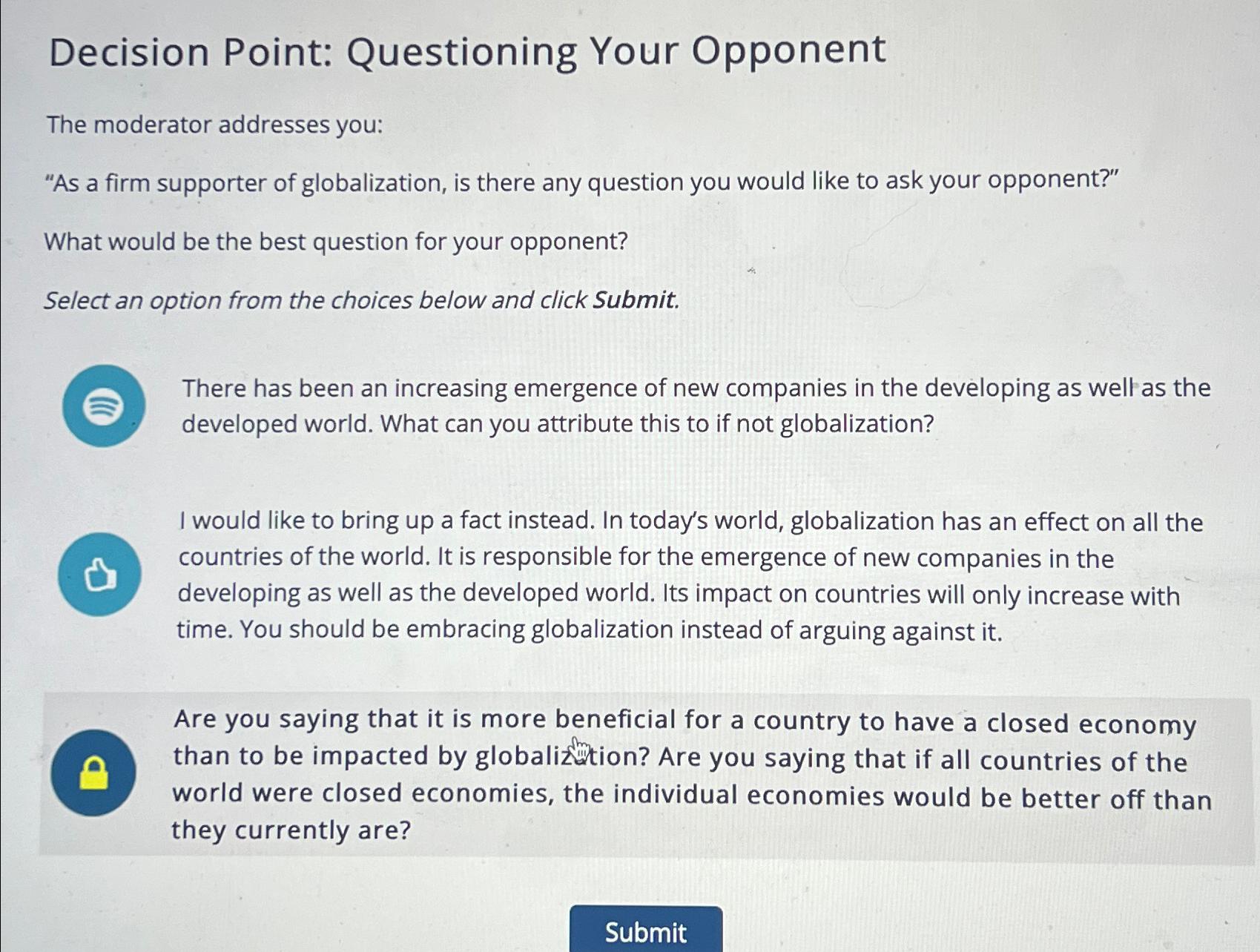 Solved Decision Point: Questioning Your OpponentThe | Chegg.com
