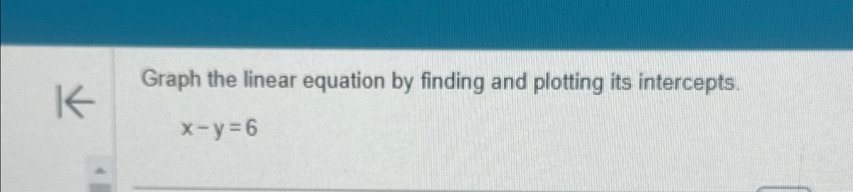 Solved Graph the linear equation by finding and plotting its | Chegg.com