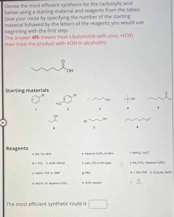 Solved Devise the most efficient synthesis for the | Chegg.com