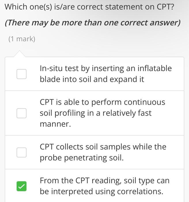 Solved Which one(s) is/are correct statement on SPT? (1 | Chegg.com