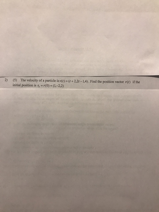 Solved Find the position vector r(t) if the intial position | Chegg.com