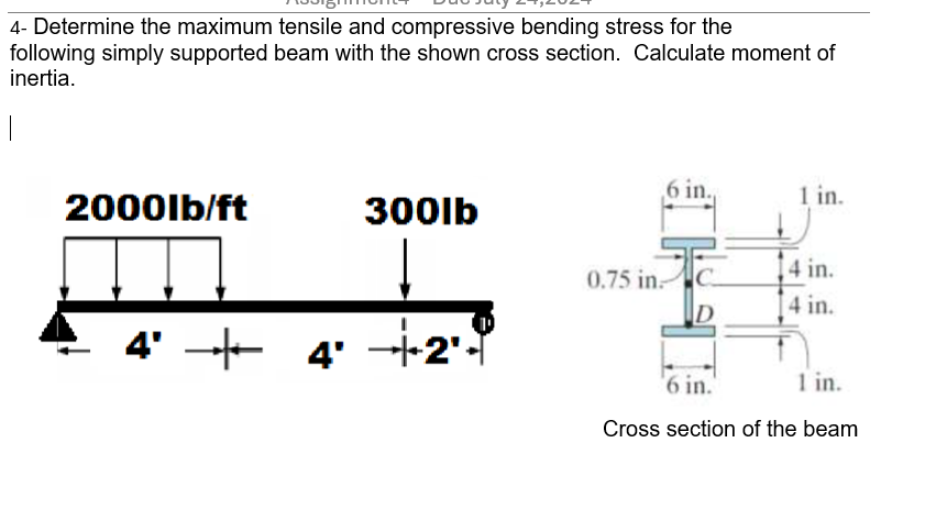 Solved Determine the maximum tensile and compressive bending | Chegg.com