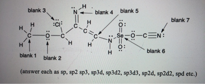 Solved what is the hybridization state for each of the | Chegg.com
