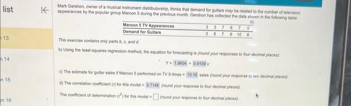 Solved Mark Gershon, owner of a musical Instrument | Chegg.com