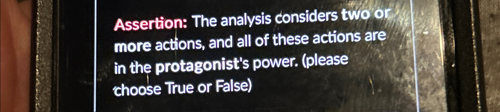 Solved Assertion: The analysis considers two or more | Chegg.com
